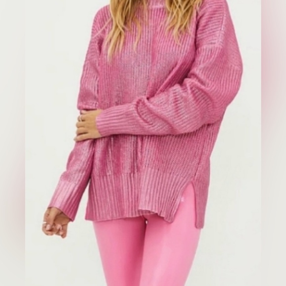 Beach Riot | Sweaters | Beach Riot Callie Sweater Pink Shine Large Nwt ...